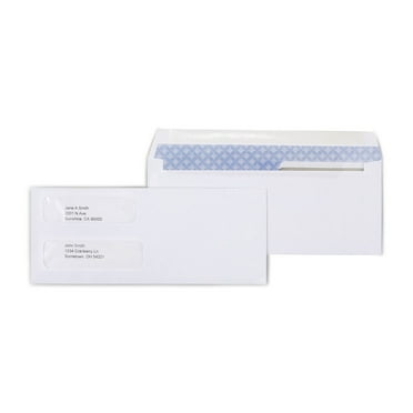 Quality Park Business Security Double Window Envelopes, Size 10, 4-1/8 ...