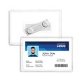 Staples Magnetic Badge Holders 2.25" x 3.5" Vinyl Clear 25/Pack (51925 ...