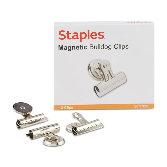 Staples Magnetic Clips 2.25"W Silver 36/Carton ST17695/17695VS ...
