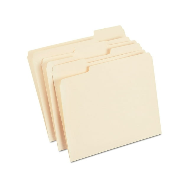 Staples Manila File Folders Letter 3 Tab Assorted Position 100/Box ...