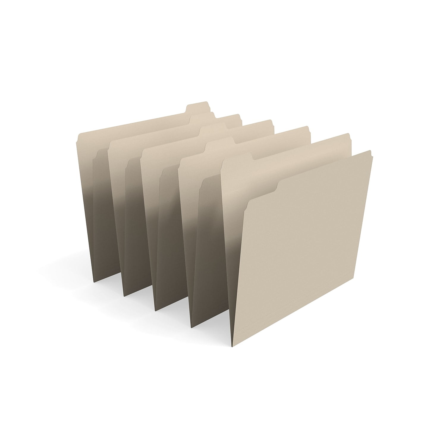 Staples Manila File Folders Letter 5 Tab Assorted Position 100/Box ...