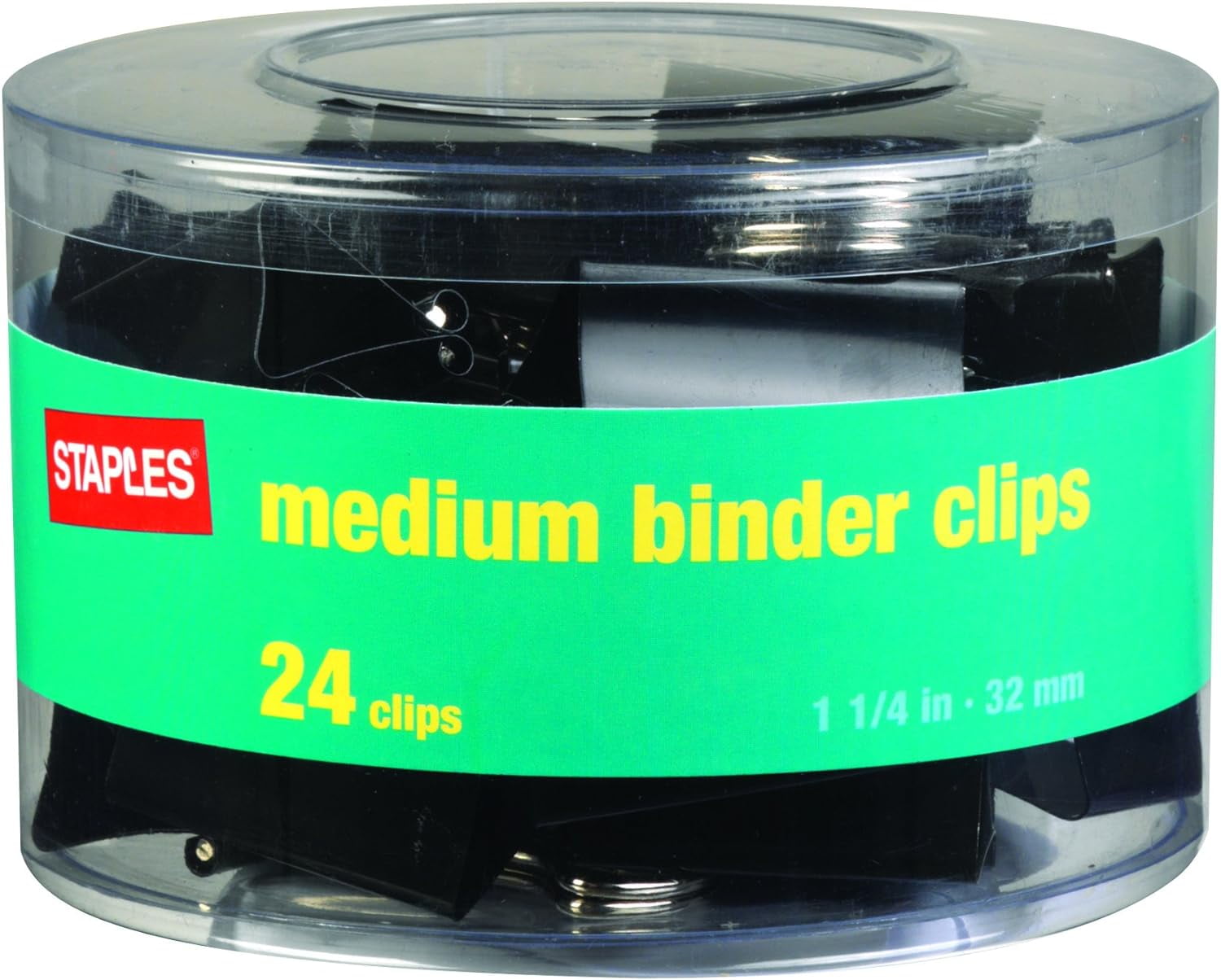 Staples Medium Metal Binder Clips, Black, 1 1/4" Size with 5/8"Capacity ...