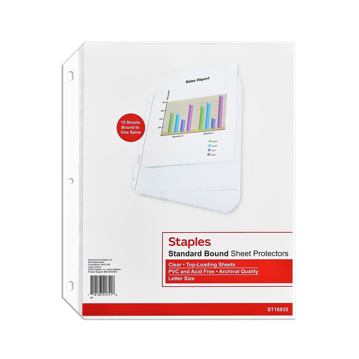 Staples Medium Weight Sheet Protector 8.5" x 11" Clear (16935 ...