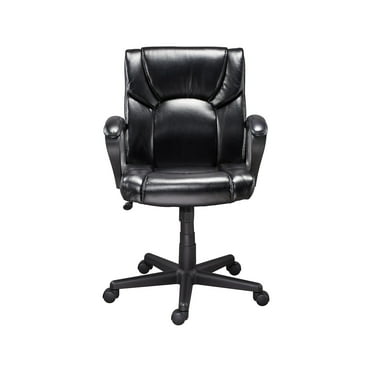 "STAPLES Rutherford Luxura Manager Chair, Black, Swivel Tilt, Fixed ...