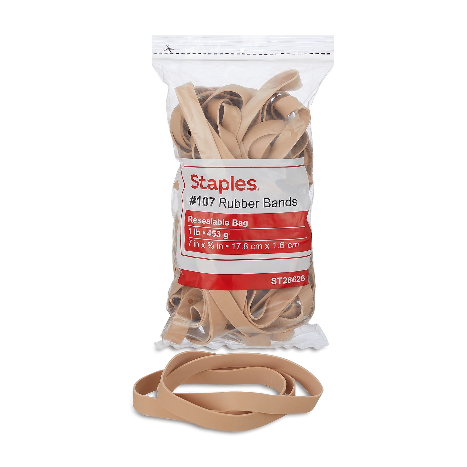 Staples Multi-Purpose Rubber Bands #107 1 lb. Resealable BG 40/PK ...