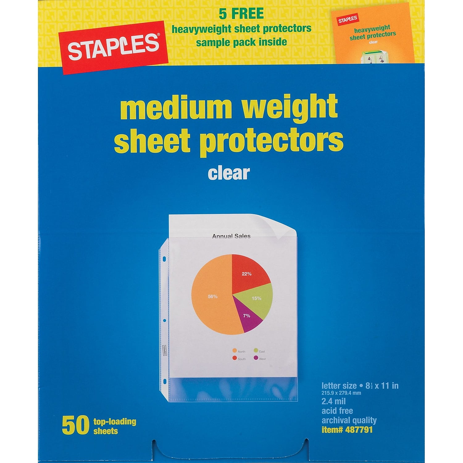 Staples Nonstick Top-Loading Sheet Protectors 10519CT - Walmart.com