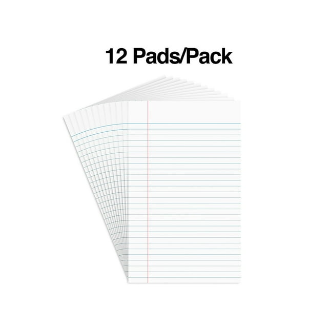 Staples Notepads 5" x 8" Narrow Ruled White 50 Sheets/Pad 36/Carton ...