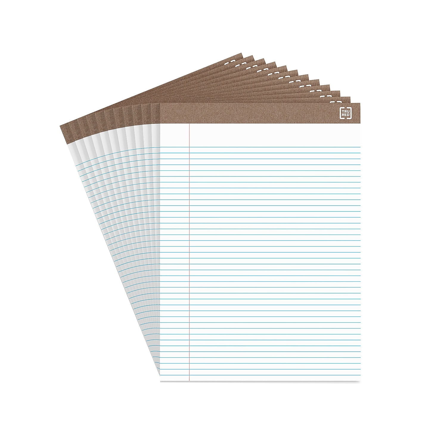 "TRU RED White Narrow Ruled Notepads 8.5"" x 11.75"", 50 Sheets/Pad, 12 ...