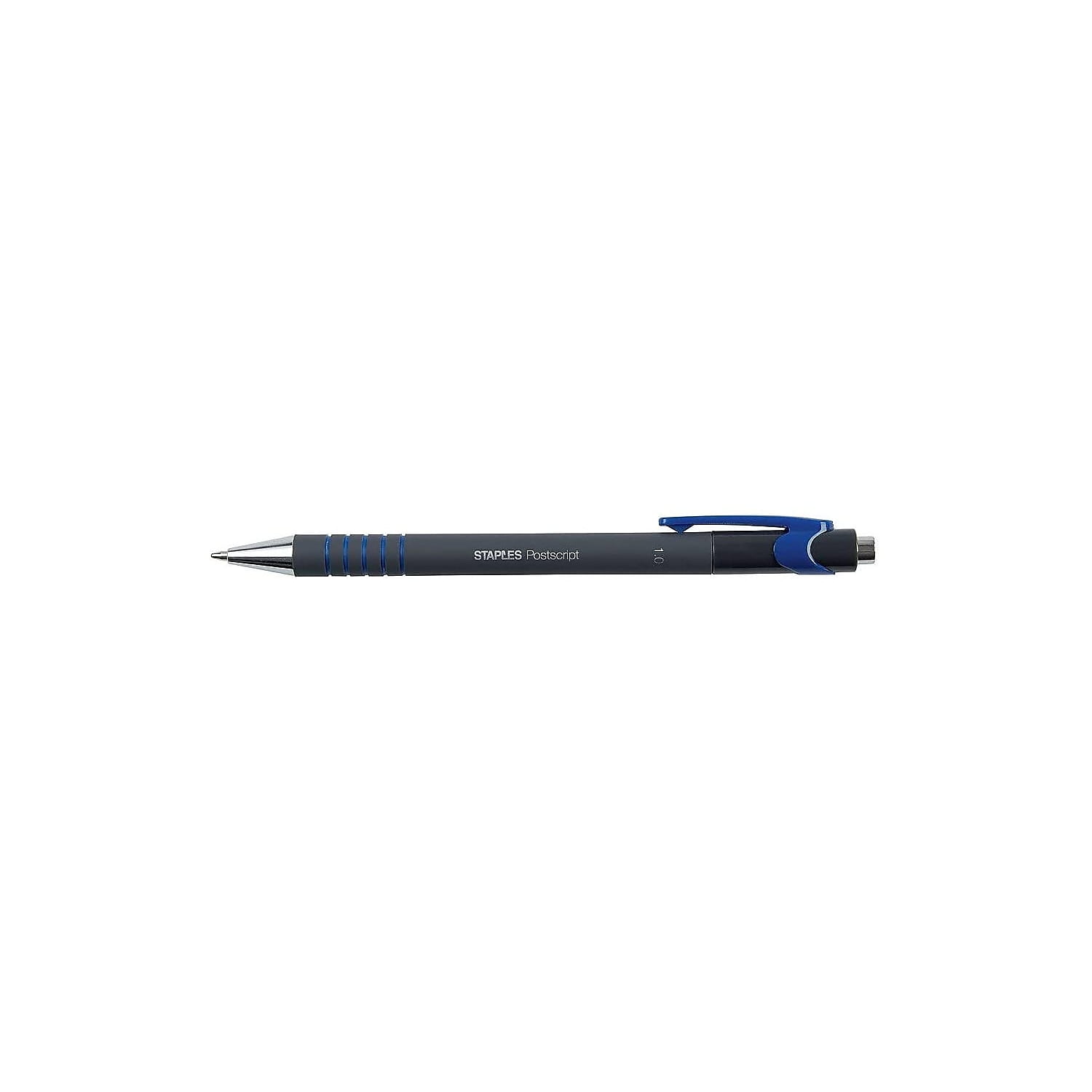 Staples Retractable Blue Ink Pens STAPLES Postscript Retractable ...