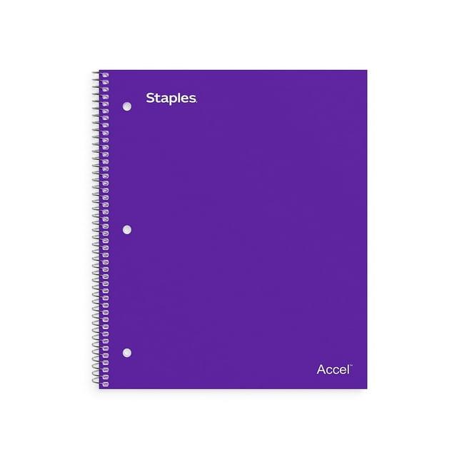 Staples Premium 1-Subject Notebook 8" x 10.5" Wide Ruled 100 Sheets ...