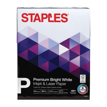 Staples 8.5" x 11" Multipurpose Paper 20 lbs. 94 Brightness 500/RM 8 RM ...