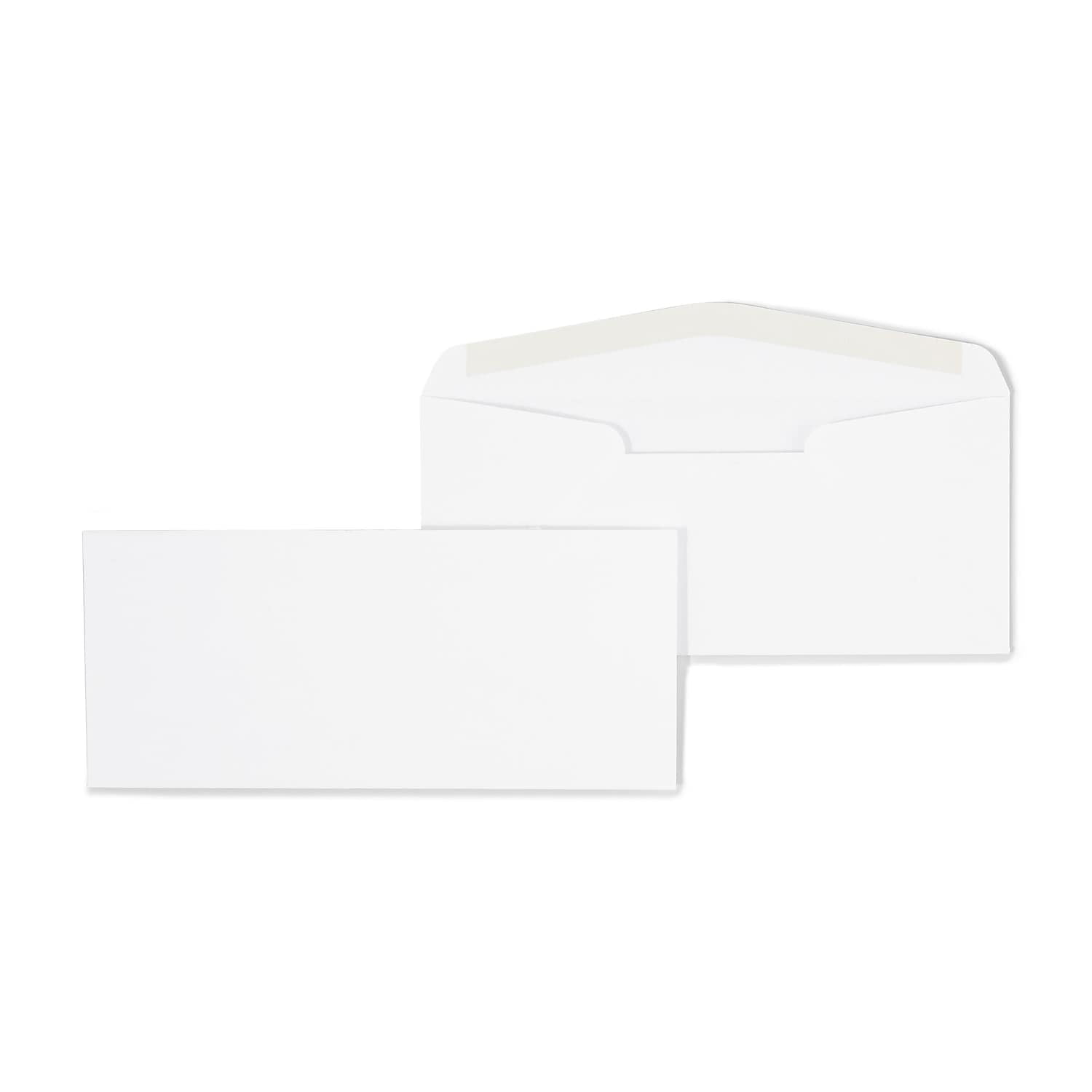 Staples Premium #10 Envelopes, White, Diagonal-Seam, Gummed Closure ...