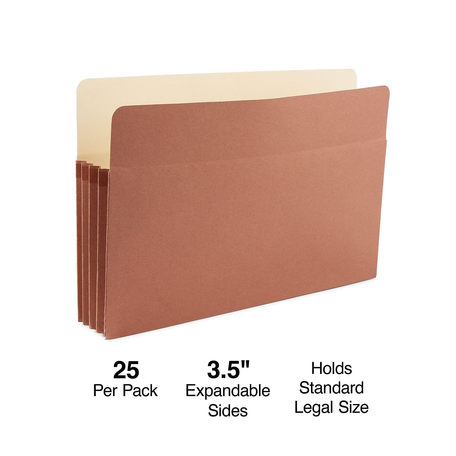 Staples Recycled Reinforced File Pocket 3 1/2" Expansion Legal Size ...