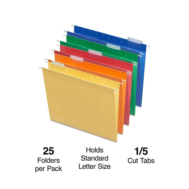 Staples Reinforced Box Bottom Hanging File Folders 2" Expansion 5 Tab ...