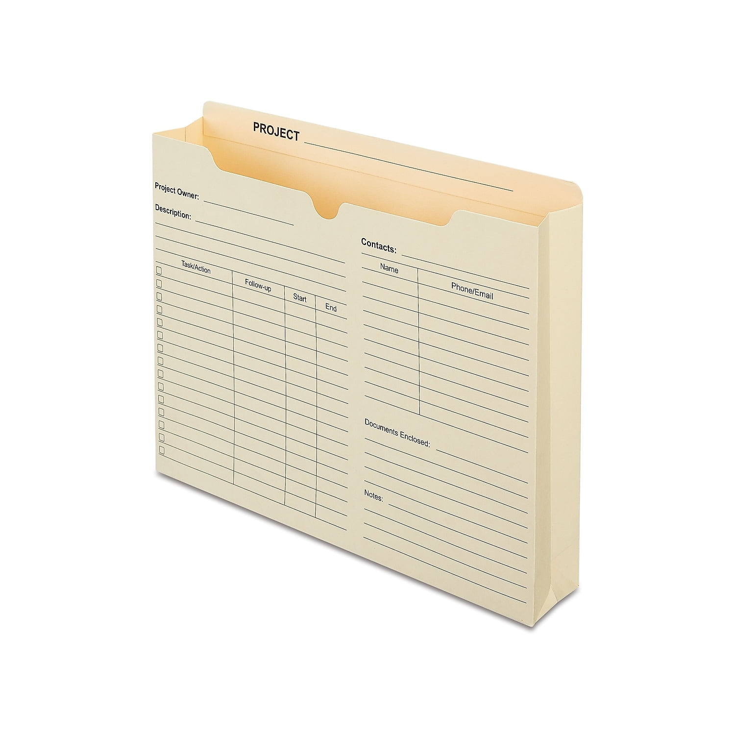 Staples Reinforced Pre-Printed File Jacket 2" Expansion Letter Size ...