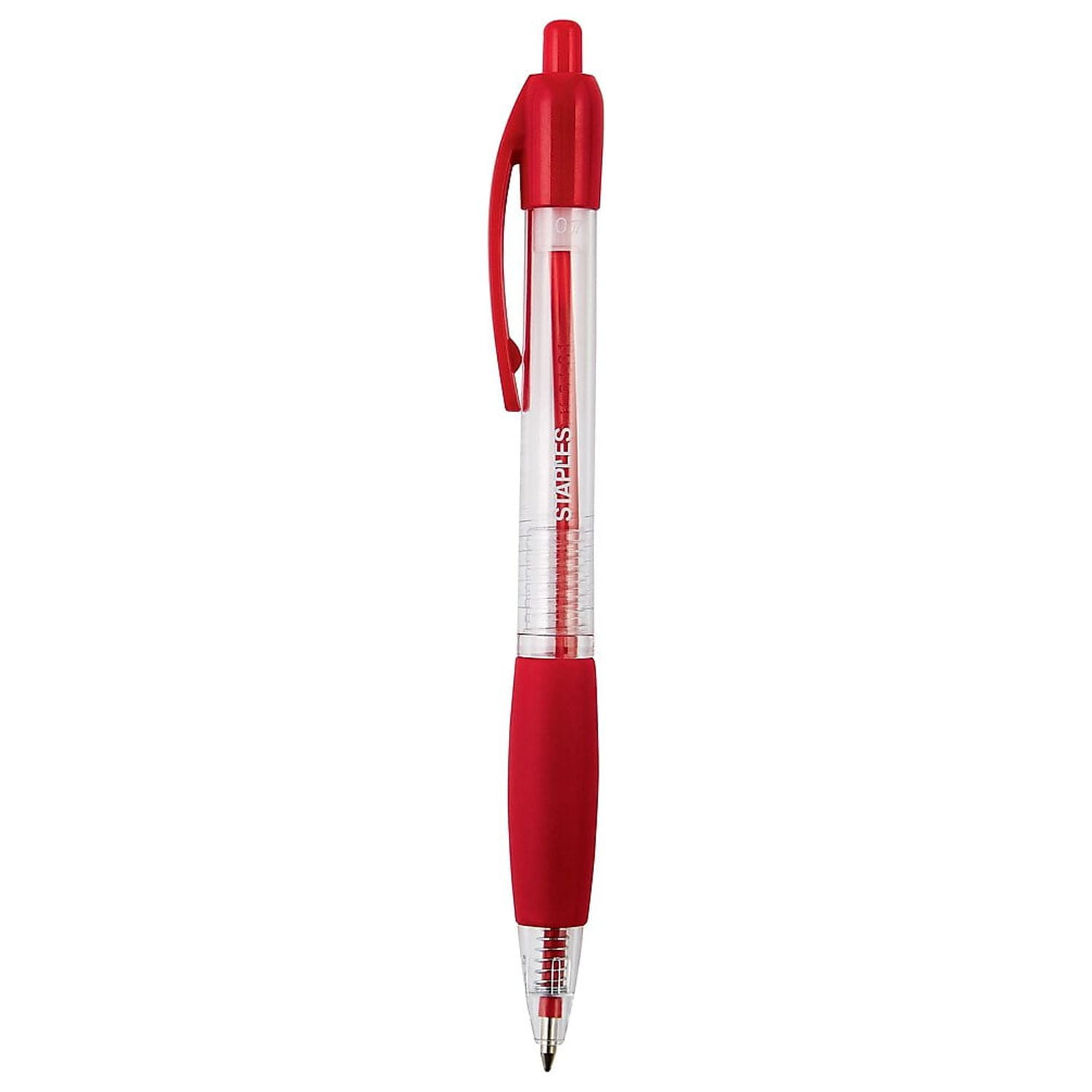 Staples Retractable Ballpoint Pens Medium Point Red Ink 36/Carton 50792 ...