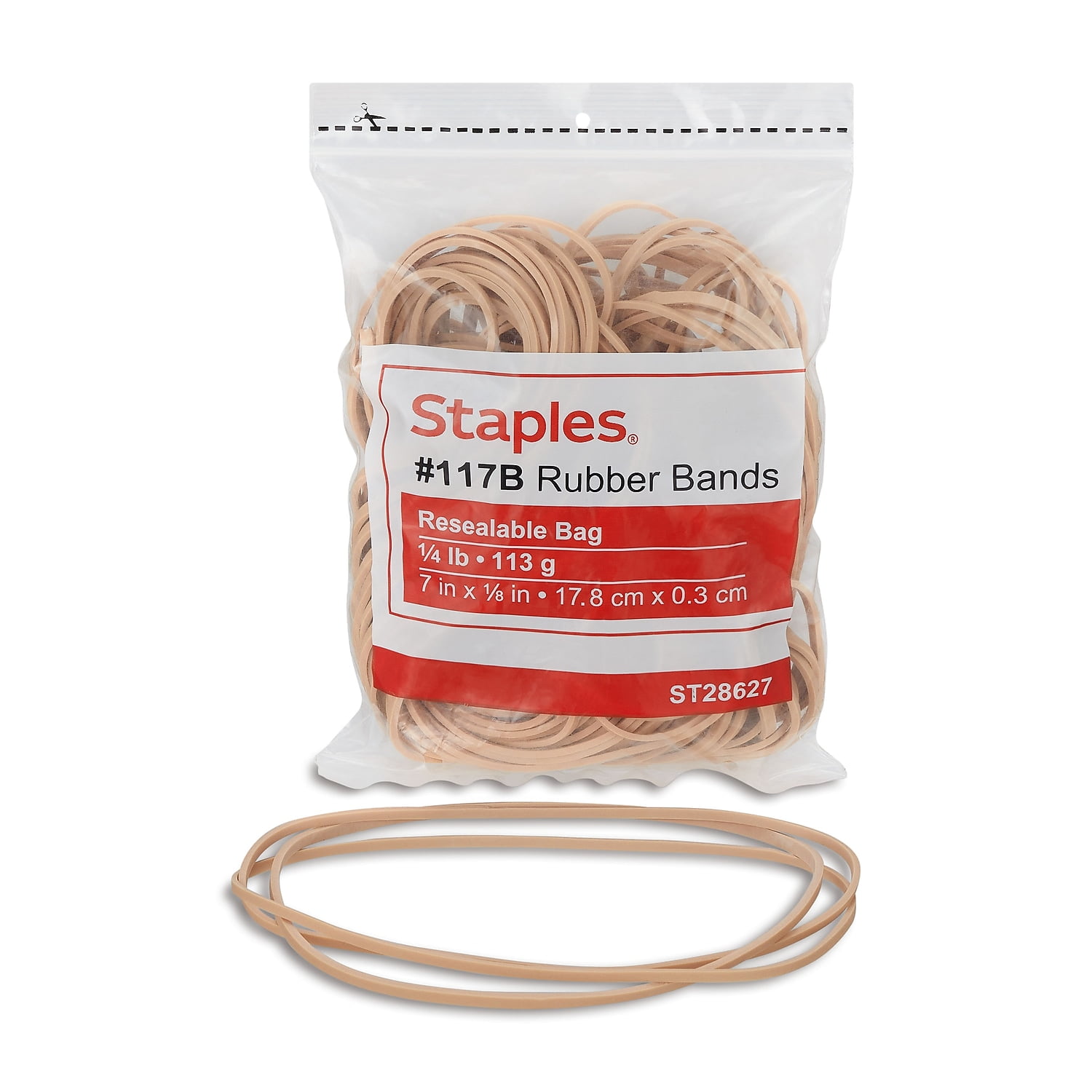 Staples Long Lasting Rubber Bands Size #117B, 50 per Pack, 808016 ...