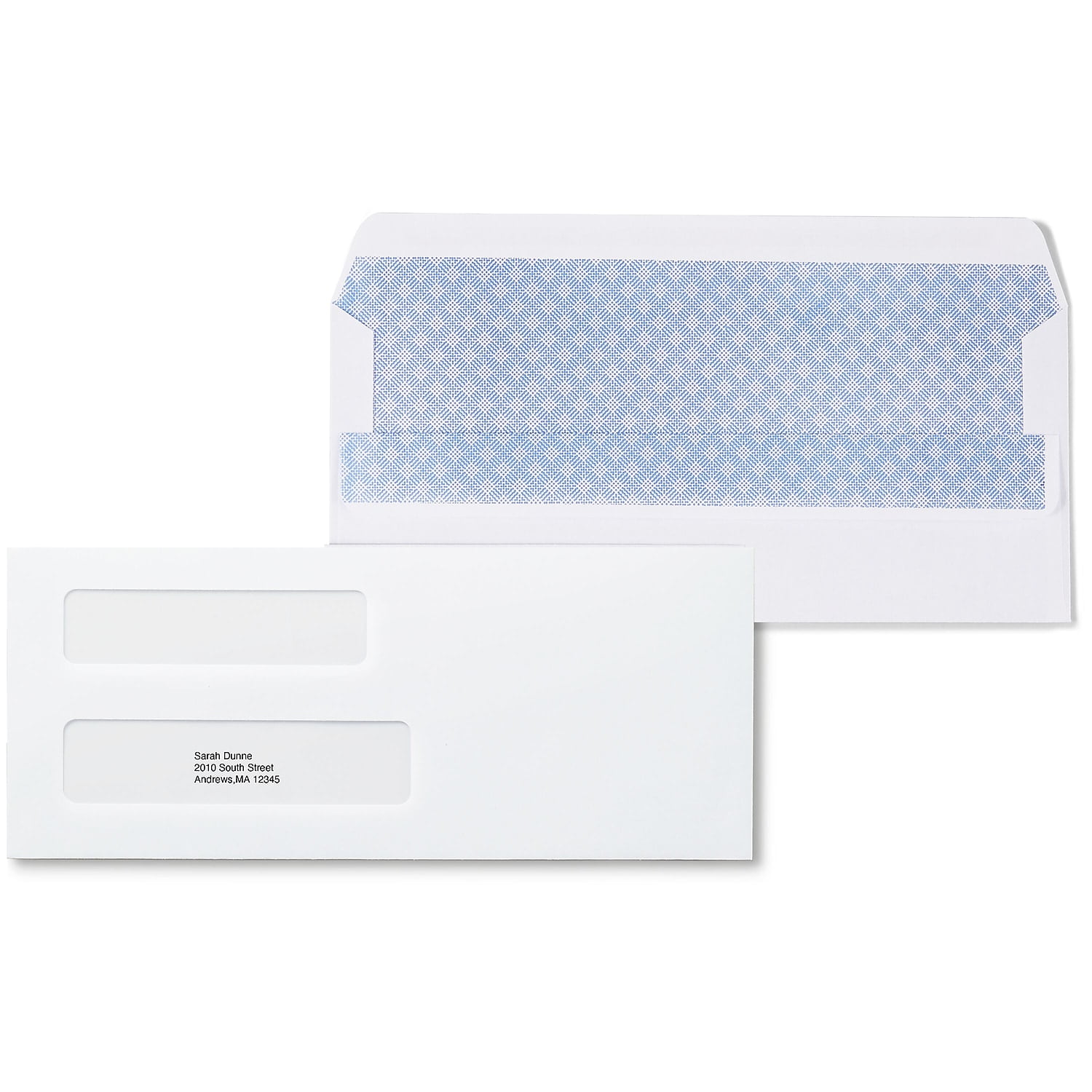 "Staples Reveal-n-Seal Double-Window Envelopes, Security-Tinted Paper ...