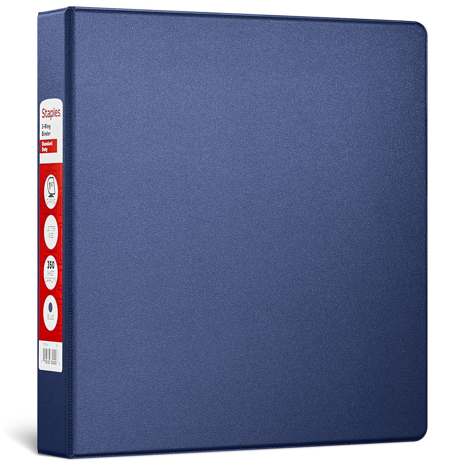 Staples Standard 1 1/2" 3-Ring Non-View Binder Blue (26413-CC) 55361/ ...