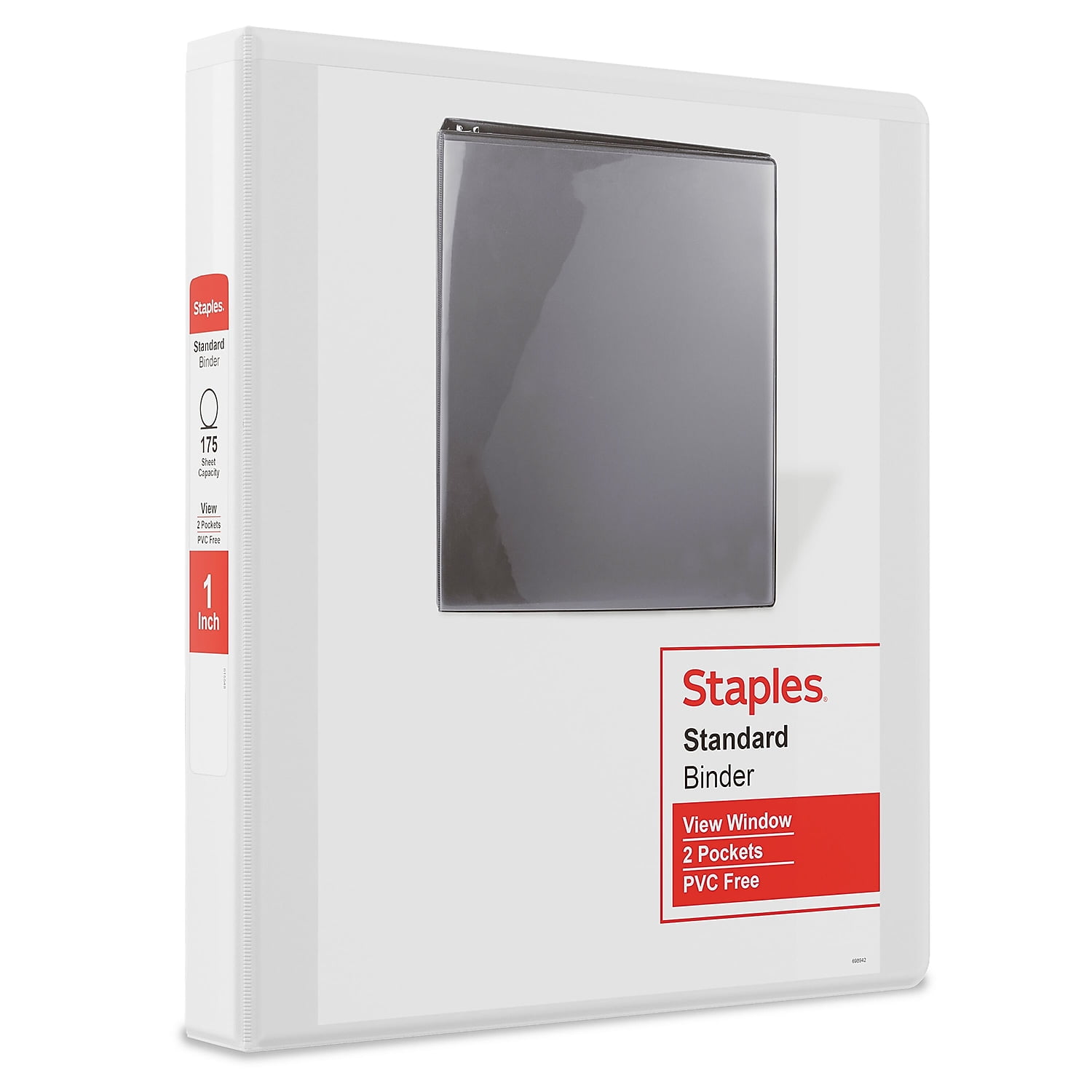 Staples Standard 1" 3-Ring View Binders White 12/Carton (26432CT ...