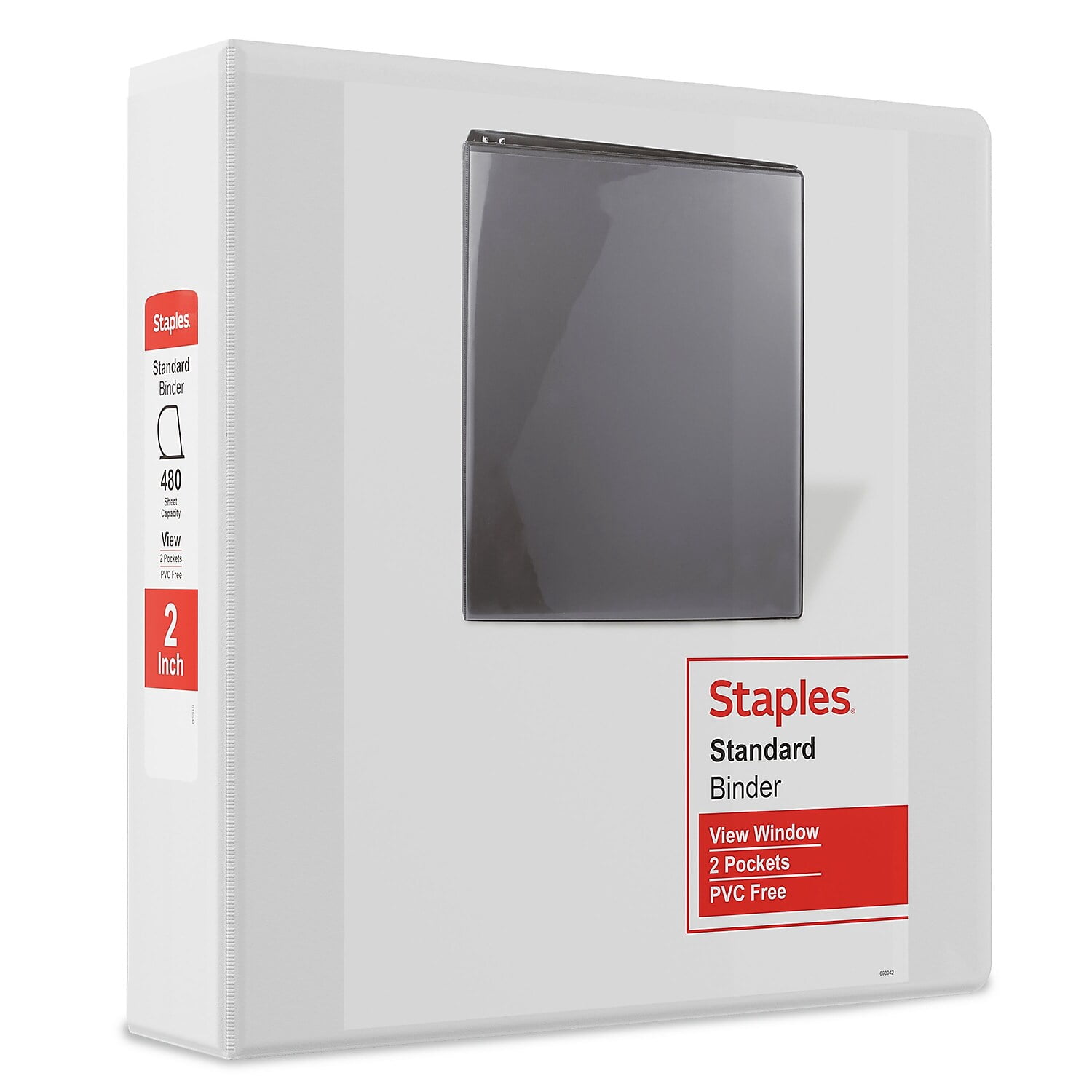 Staples Standard 2" 3-Ring View Binders White 6/Carton (26444CT ...