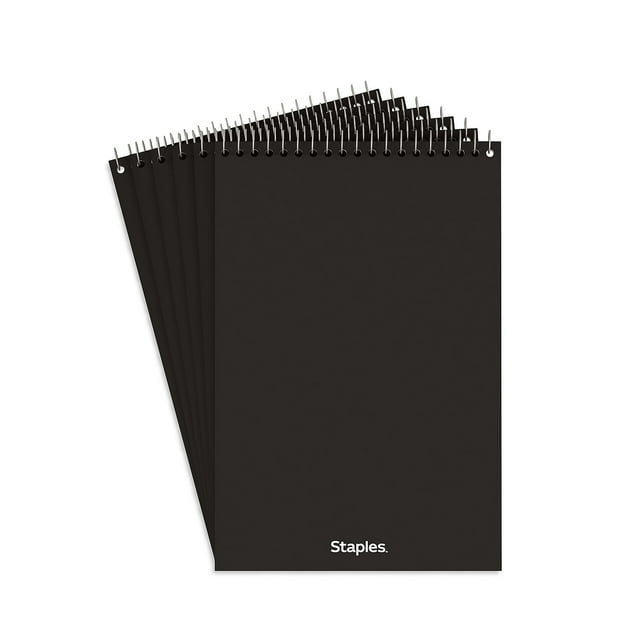 Staples Steno Pads 6" x 9" Quad Assorted Color Covers 80 Sh./Pad 6 Pads ...