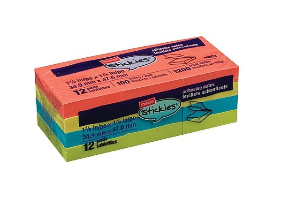 Staples Stickies 1 1/2" X 2" Bright Notes, 12 Pads/Pack - Walmart.com