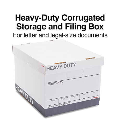 Staples Storage & Filing Box, Heavy-Duty with Handles & Removable Lid ...