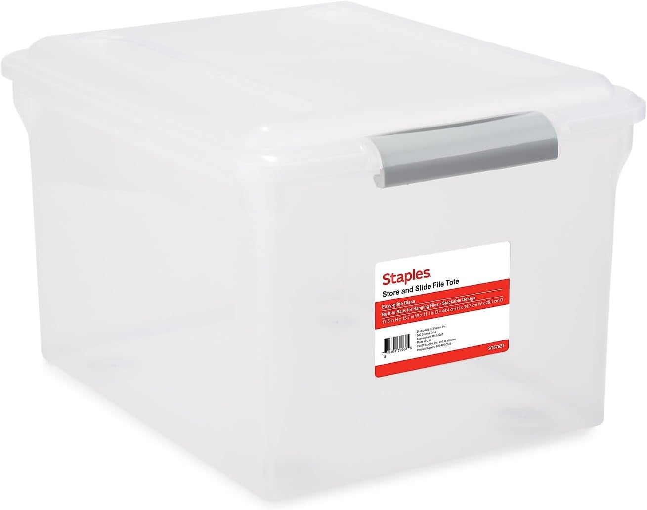 Staples Store & Slide Hanging File Box, Latch Lid, Letter/Legal Size ...