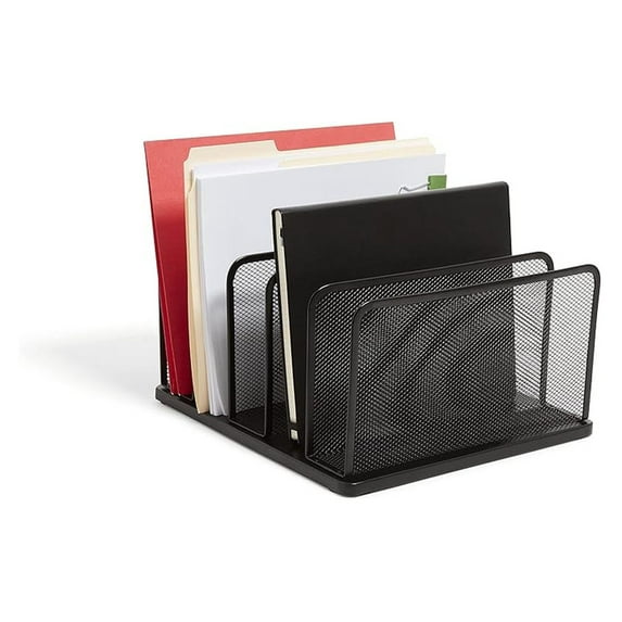 Staples TR57558-CC 5 Compartment Wire Mesh File Organizer, Matte Bk ...