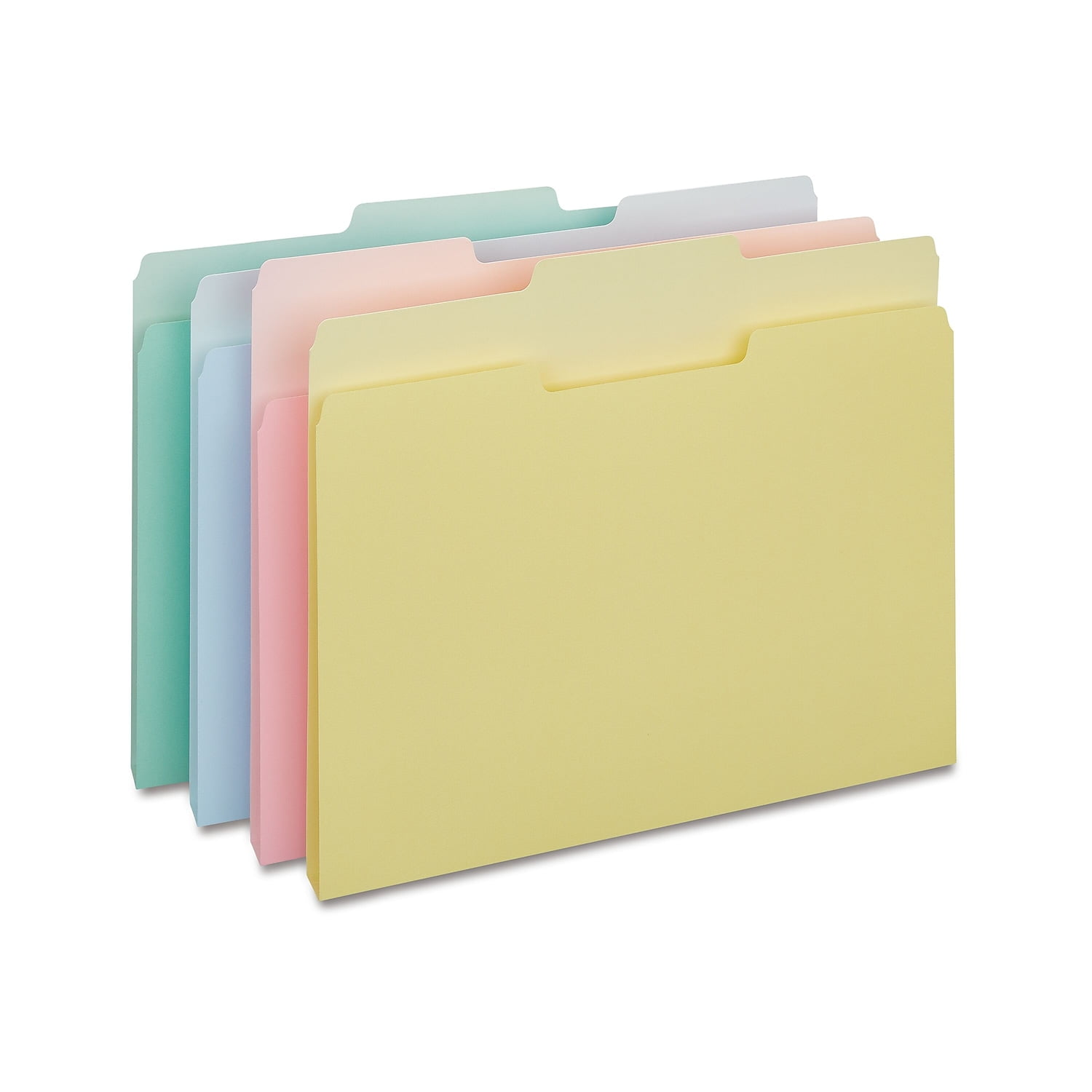 STAPLES 3-Tab File Folders, Letter Size, Assorted Pastel Colors ...