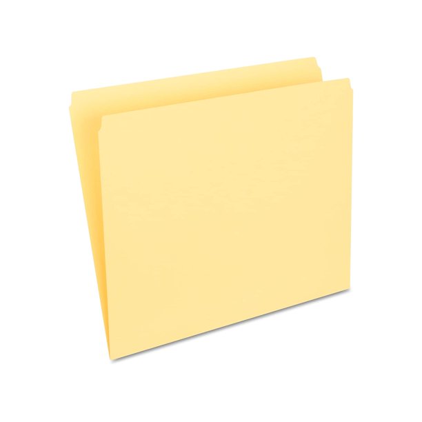 Staples Top-Tab File Folders Straight-Cut Tab Letter Size Yellow 100/BX ...