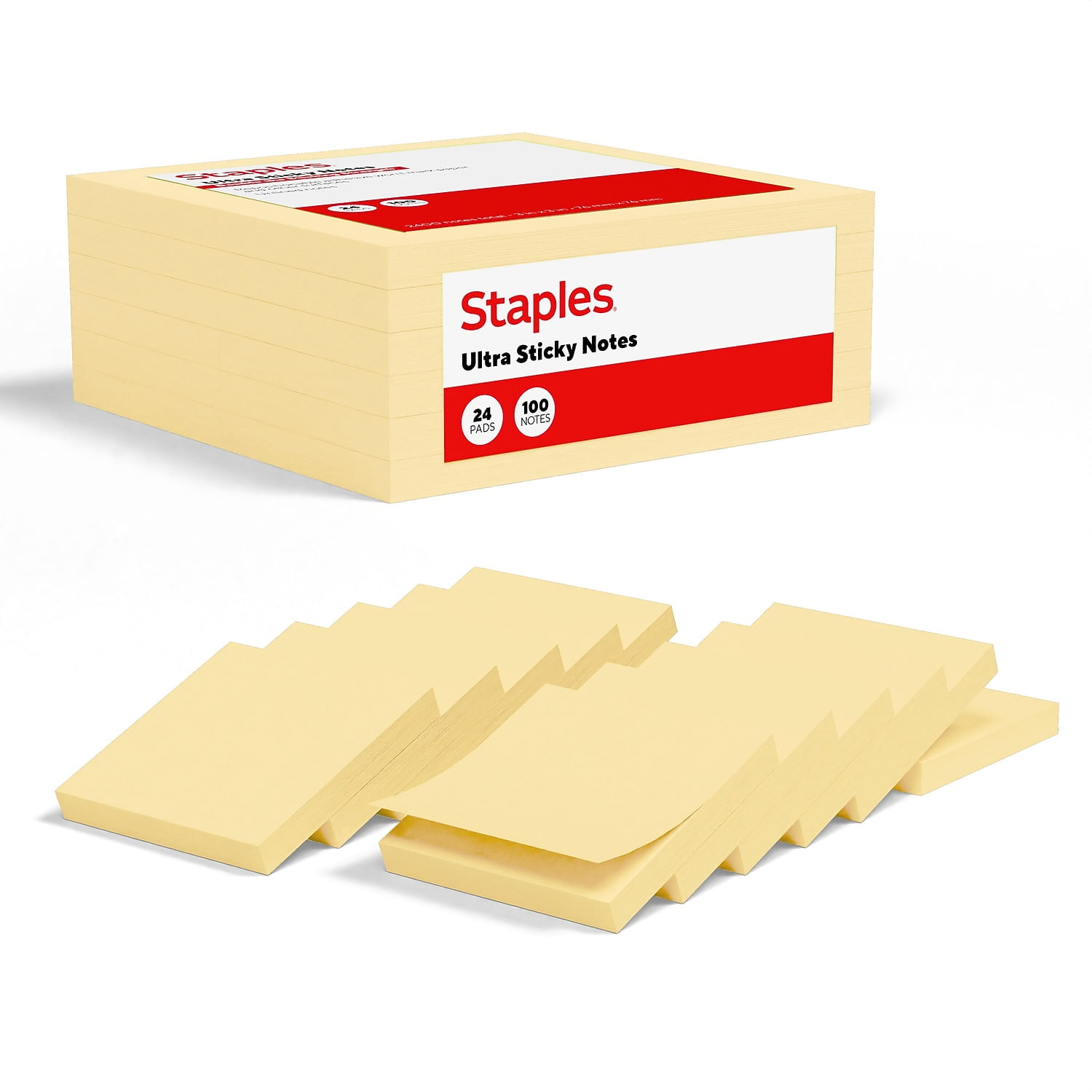 Staples Ultra Sticky Notes 3" x 3" Sunshine Collection 100 Sheets/Pad ...