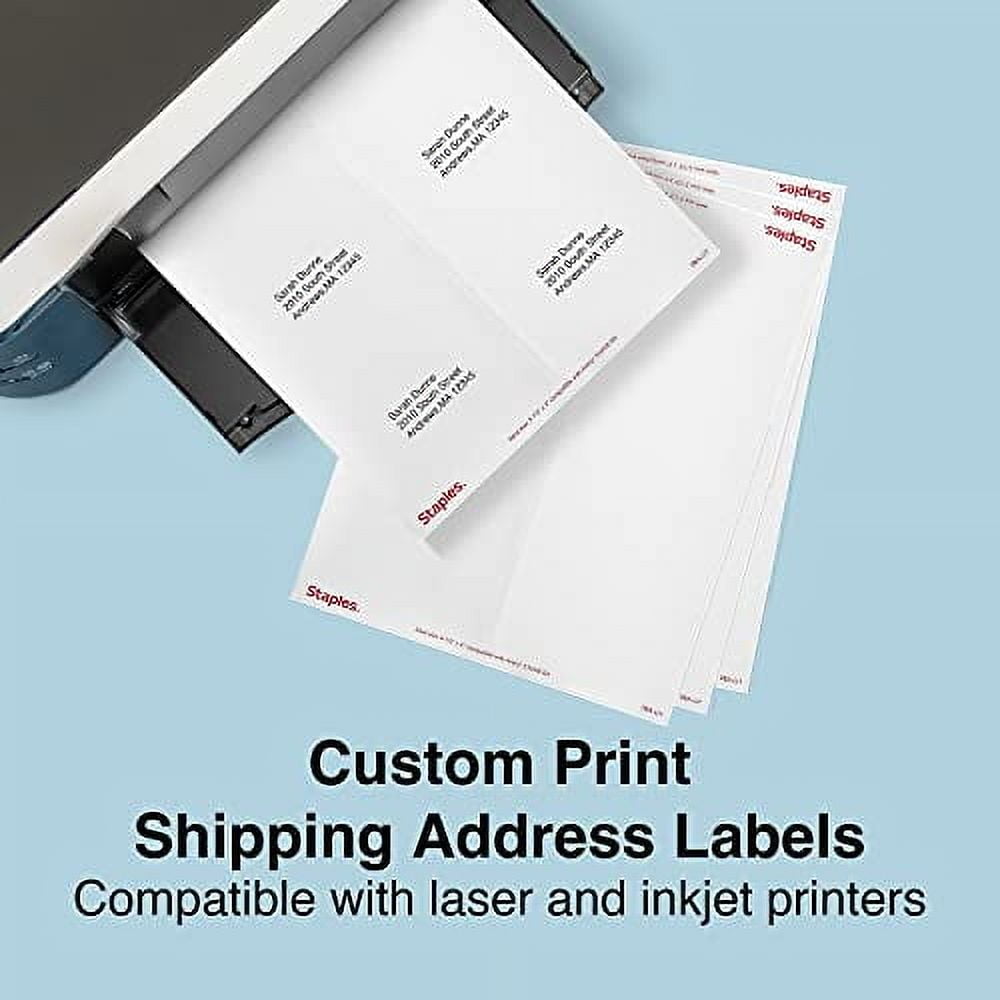 Staples White Shipping Labels 4 x 3 1/3 250 Sheets 1500 Labels ...