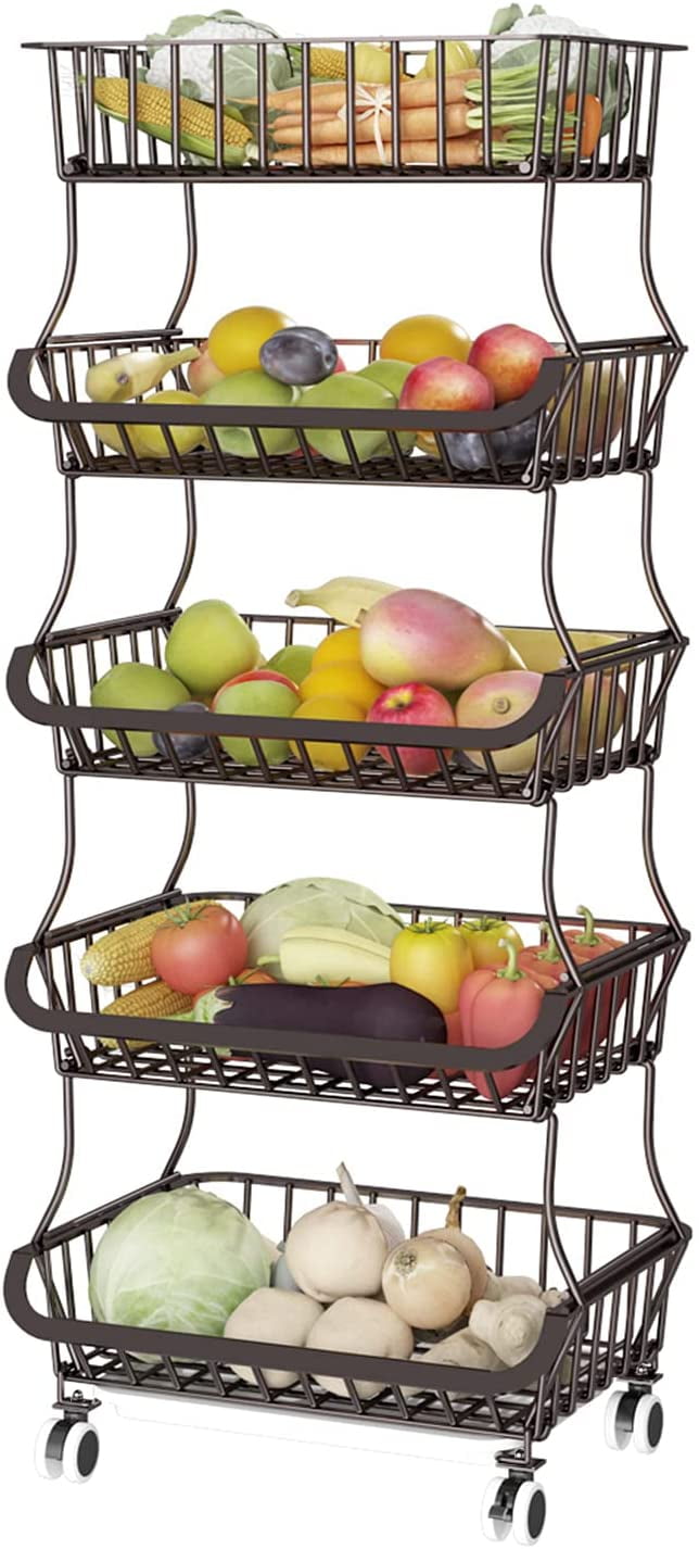 Star 5 Tier, Kitchen Fruit Vegetable Storage Cart, Vegetable Basket ...