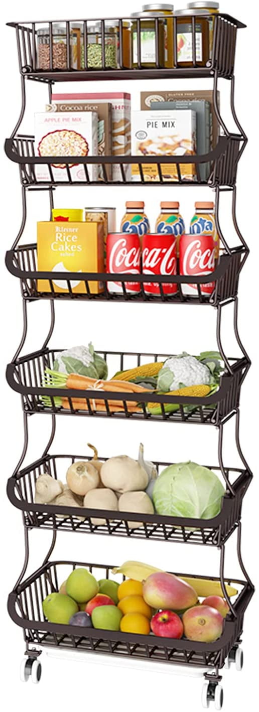 Star 6 Tier Fruit Vegetable Basket for Kitchen, Vegetable Bins for ...