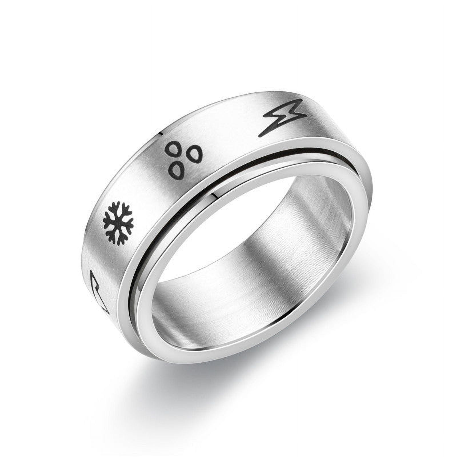 Star And Moon Titanium Steel Rotating Ring Stainless - Walmart.com