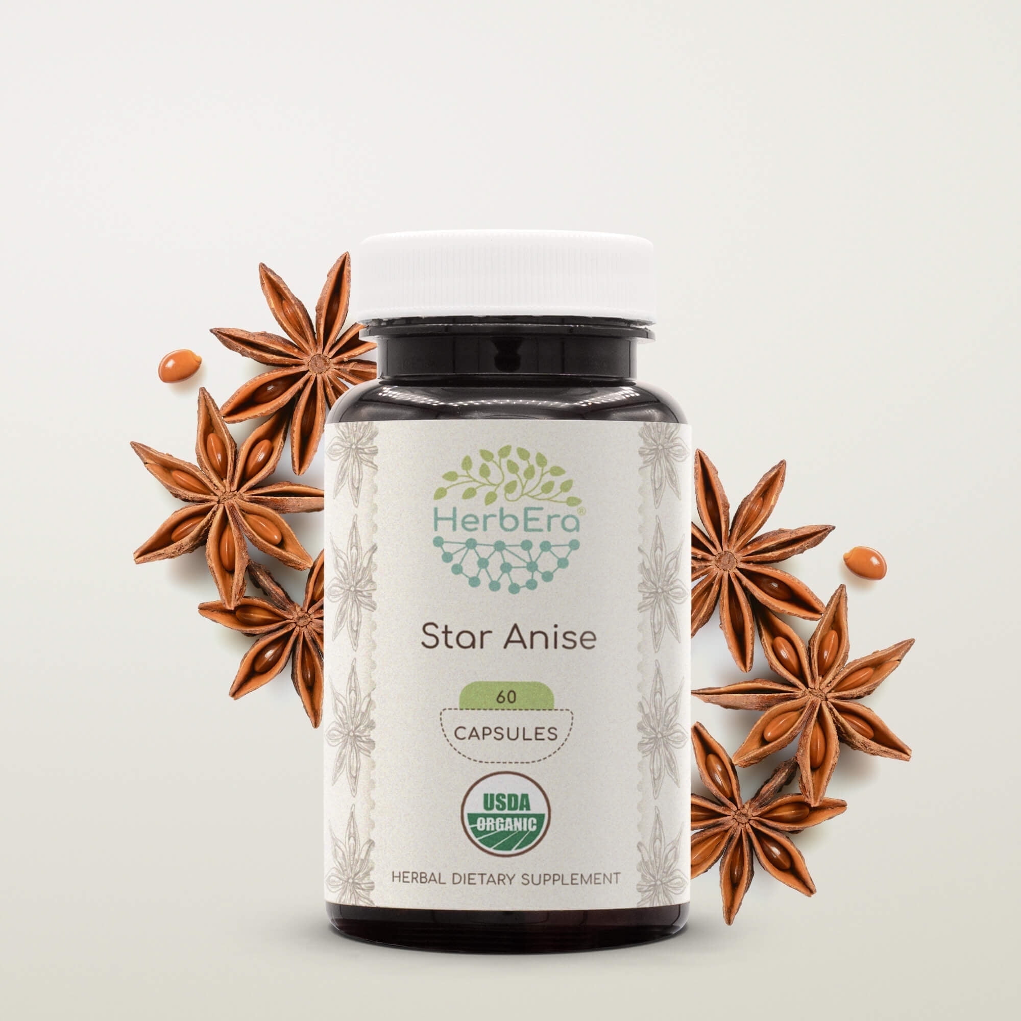 HerbEra Star Anise Capsules, Organic Herbal Dietary Supplement for ...