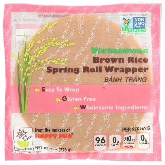 Star Anise Foods Vietnamese Brown Rice Spring Roll Wrappers 8oz ...