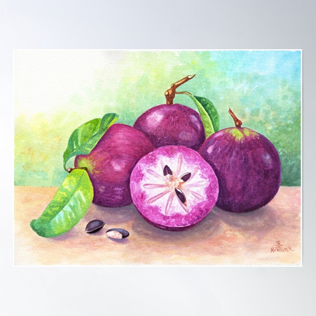 Star Apple Still Life Poster Wall Art, Modern Wall Decor For Living ...