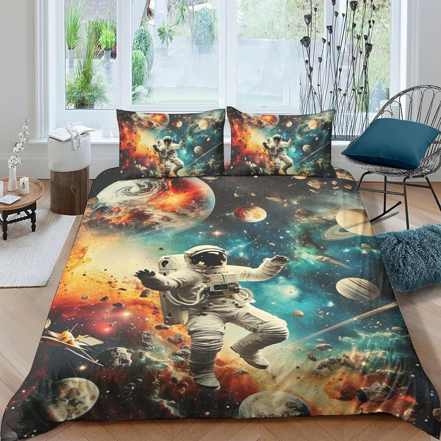 Star Astronauts Duvet Cover for Boys Girls 3D Print Space Astronaut ...