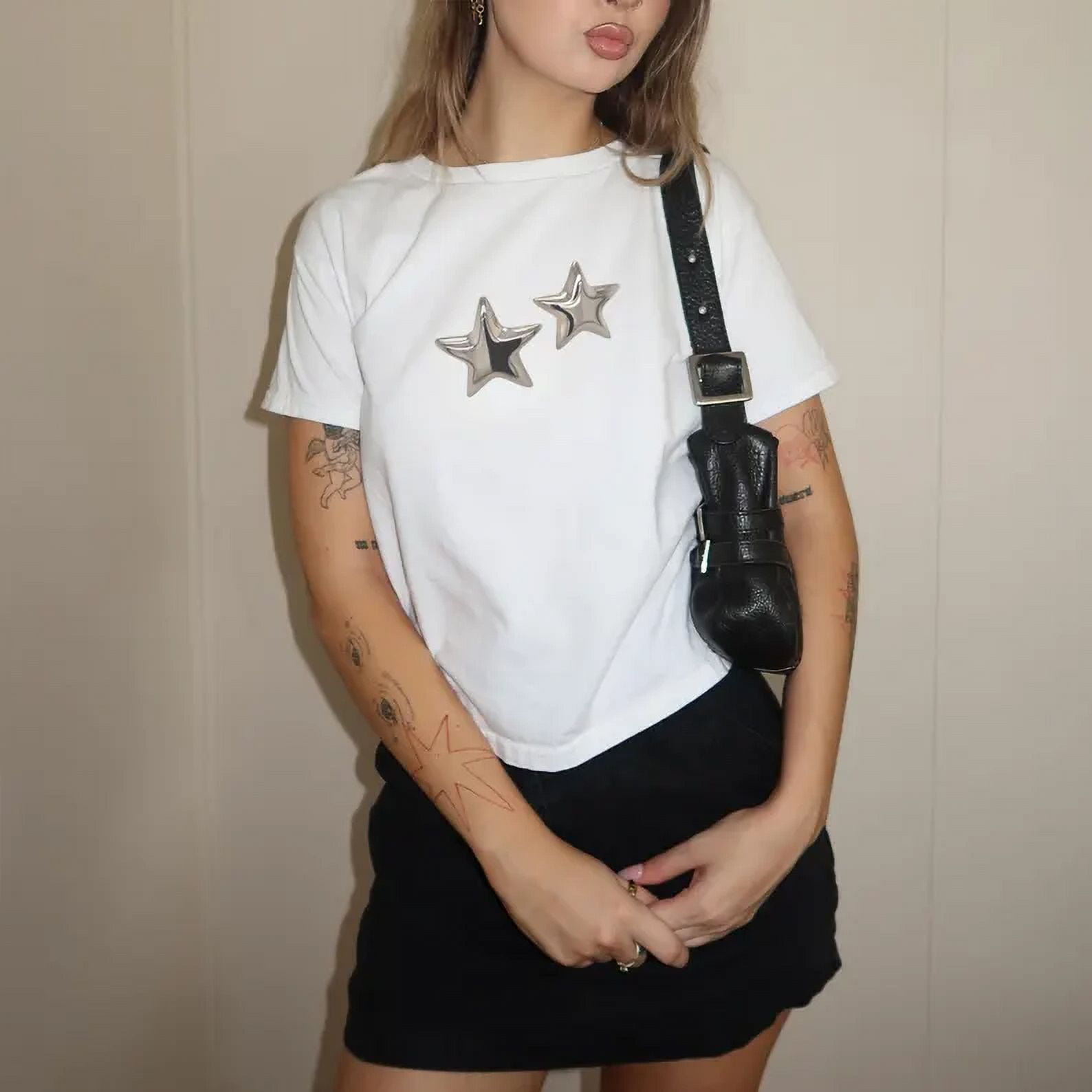 Star Baby Tee | Star Shirt Metallic Star Graphic Tshirt Lightweight ...