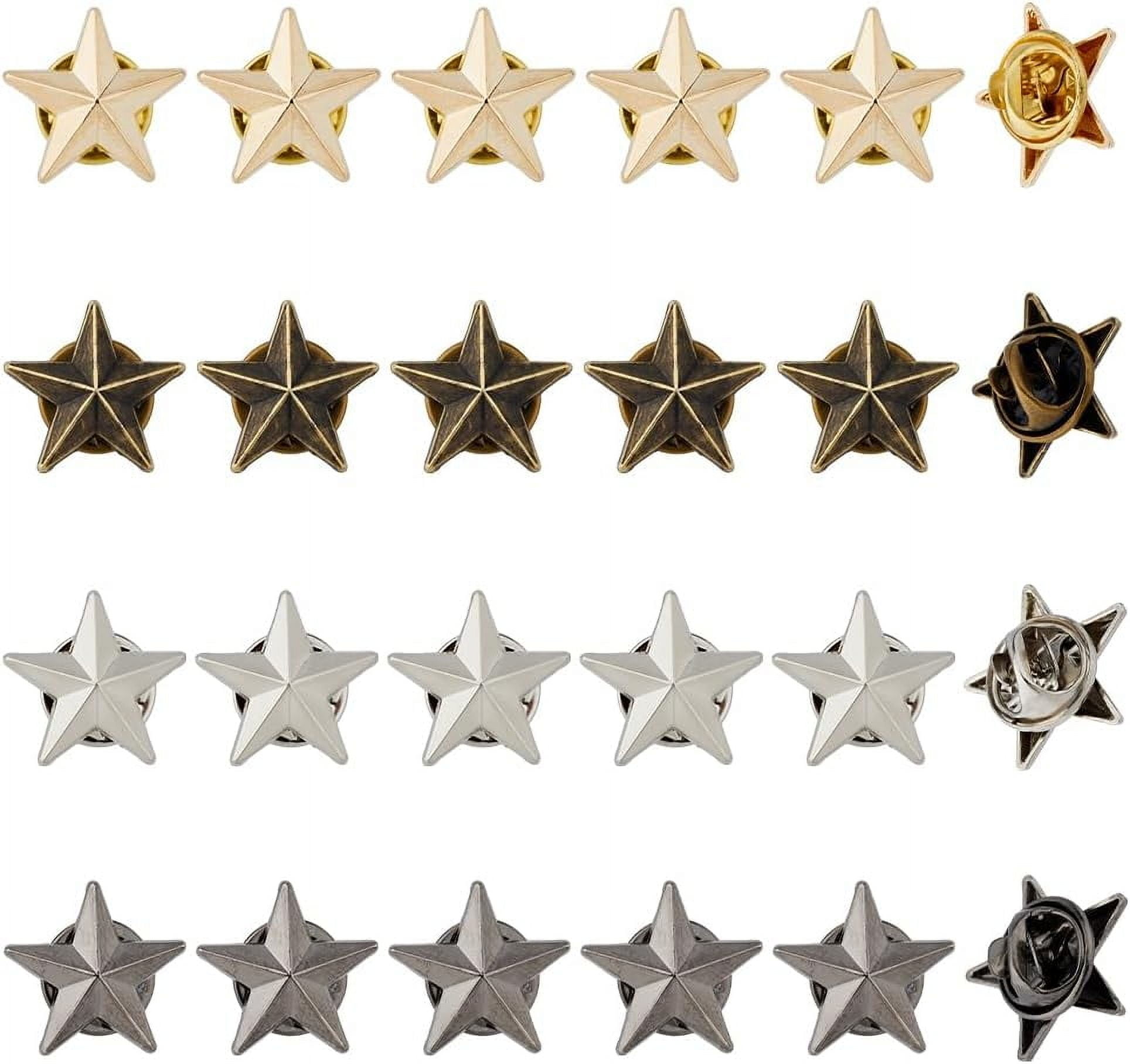 Star Badge Lapel Pin Alloy Veterans Day Star Pins Bulk 5-Point Star ...