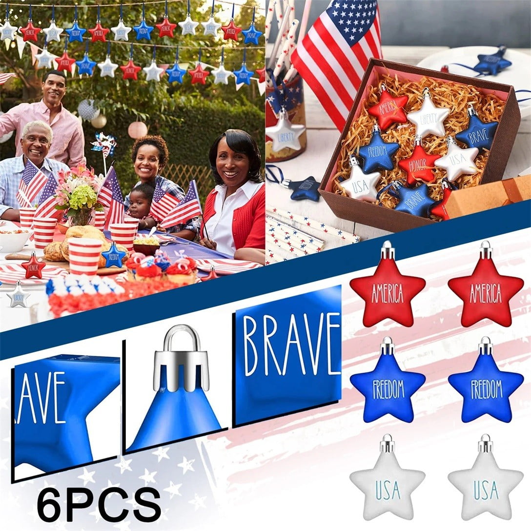 Star Balloons 6 PCS Red Blue White Explosion Star 4th of July ...