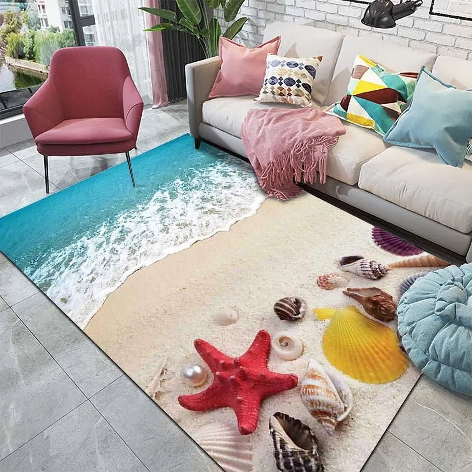 Star Beach Shells Pattern Carpet for Living Room Bedroom Kitchen ...