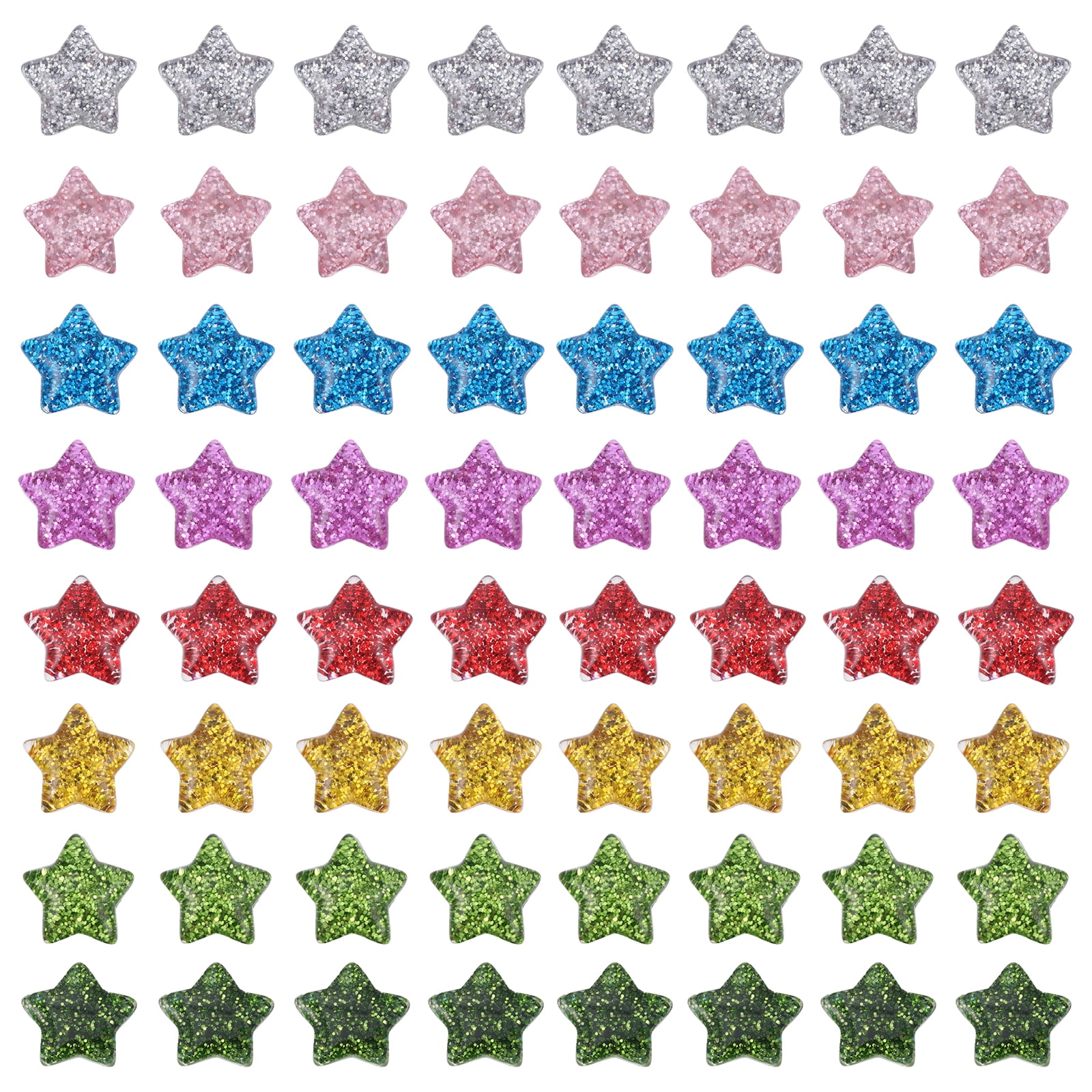 Star Beads Resin Charms Jewelry Flatback Glitter Flat Making Buttons ...