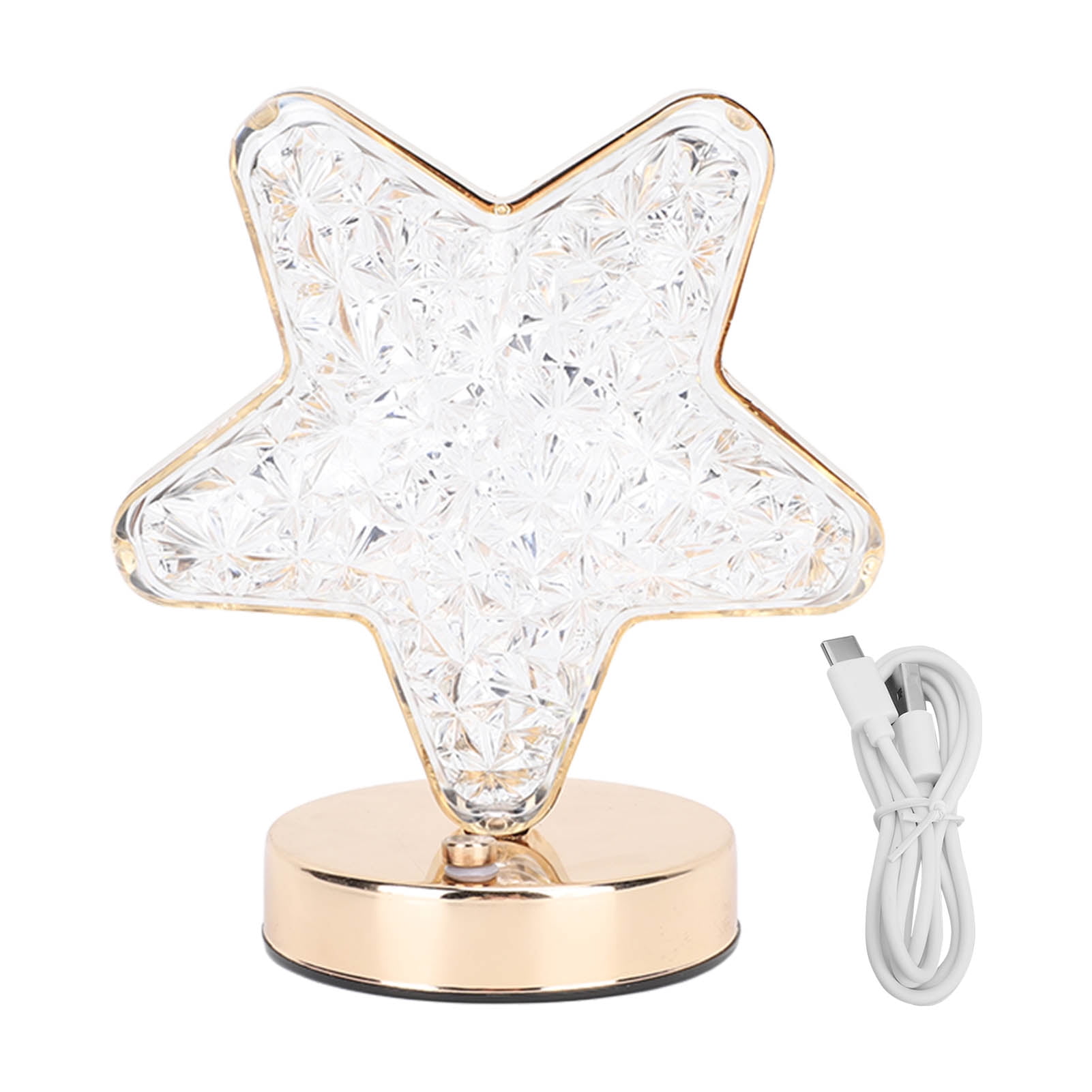 Star Bedside Table Lamp Cordless Rechargeable 3 Color Stepless Dimmable ...