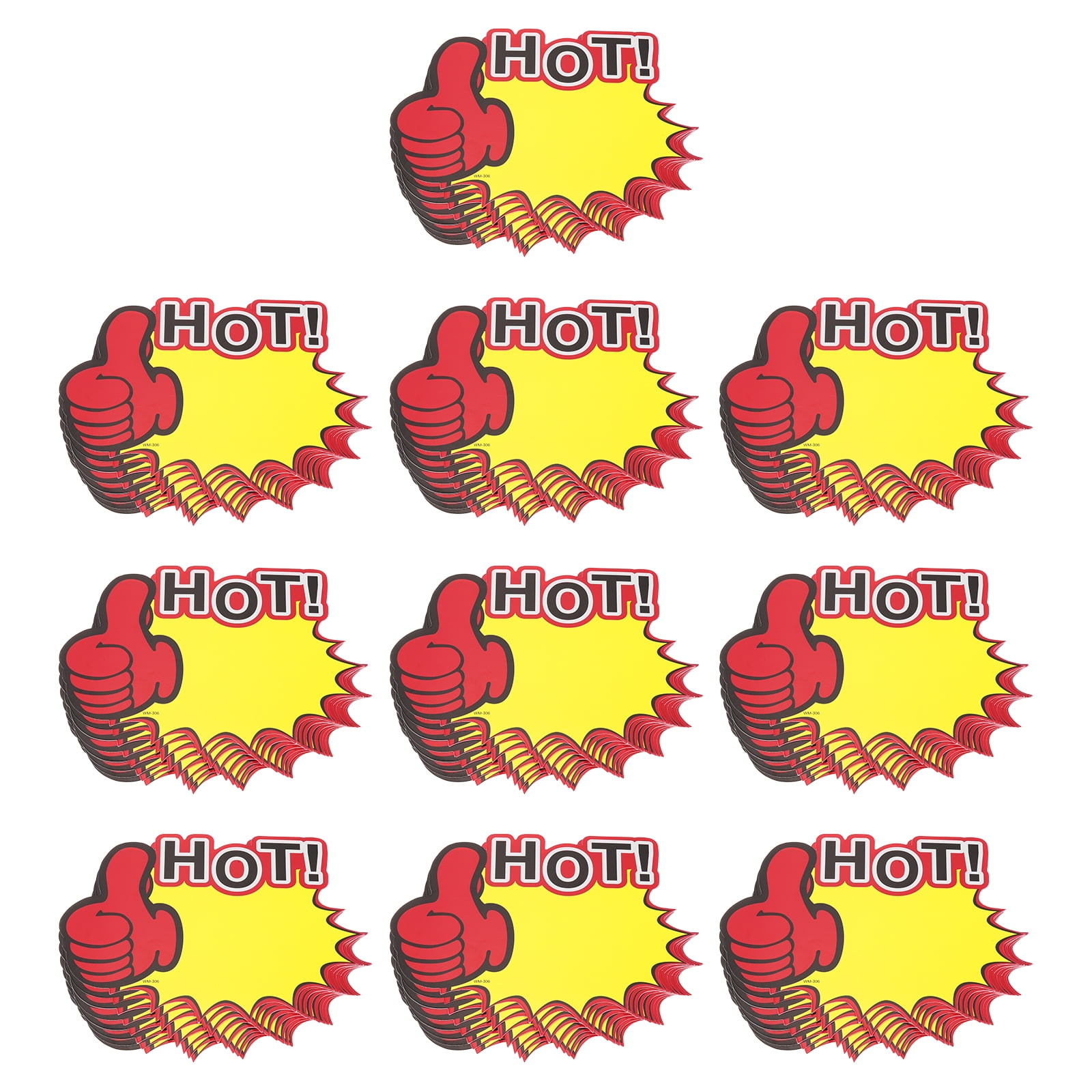 Star Burst [HOT] with Thumb Signs Price Tags 3.5 x 2.8 Inch Red Border ...