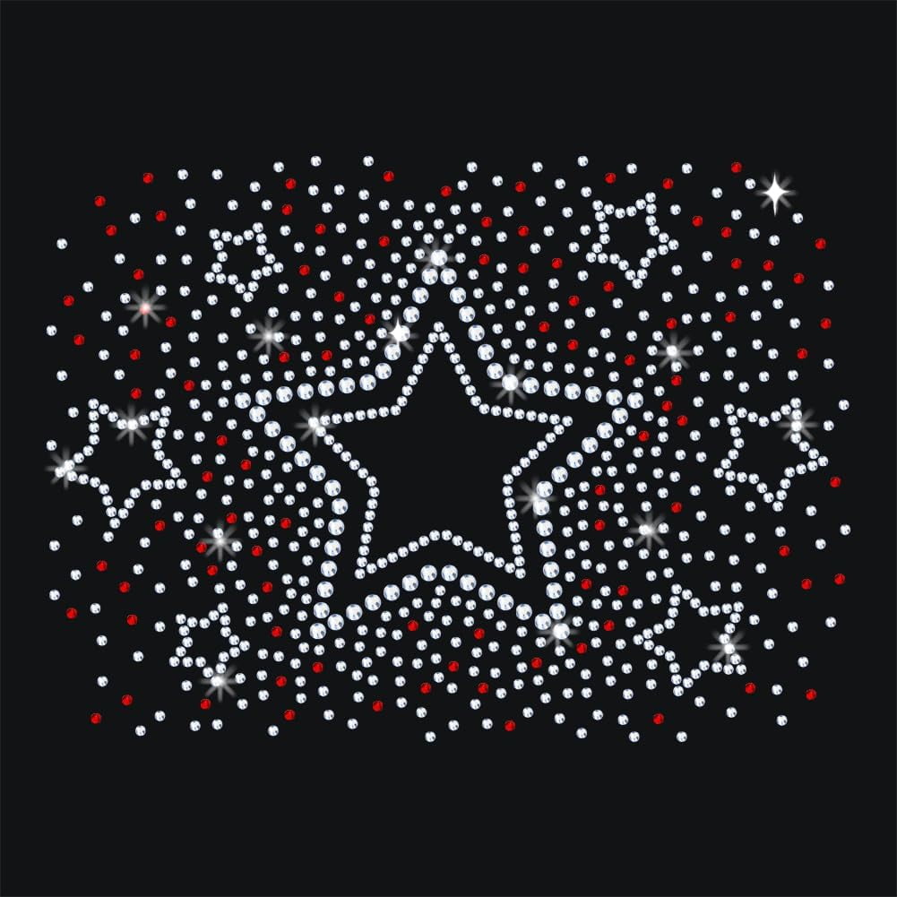 Star Burst Iron on Rhinestones Transfer 11.7x8.3 Inch Heat Transfer ...