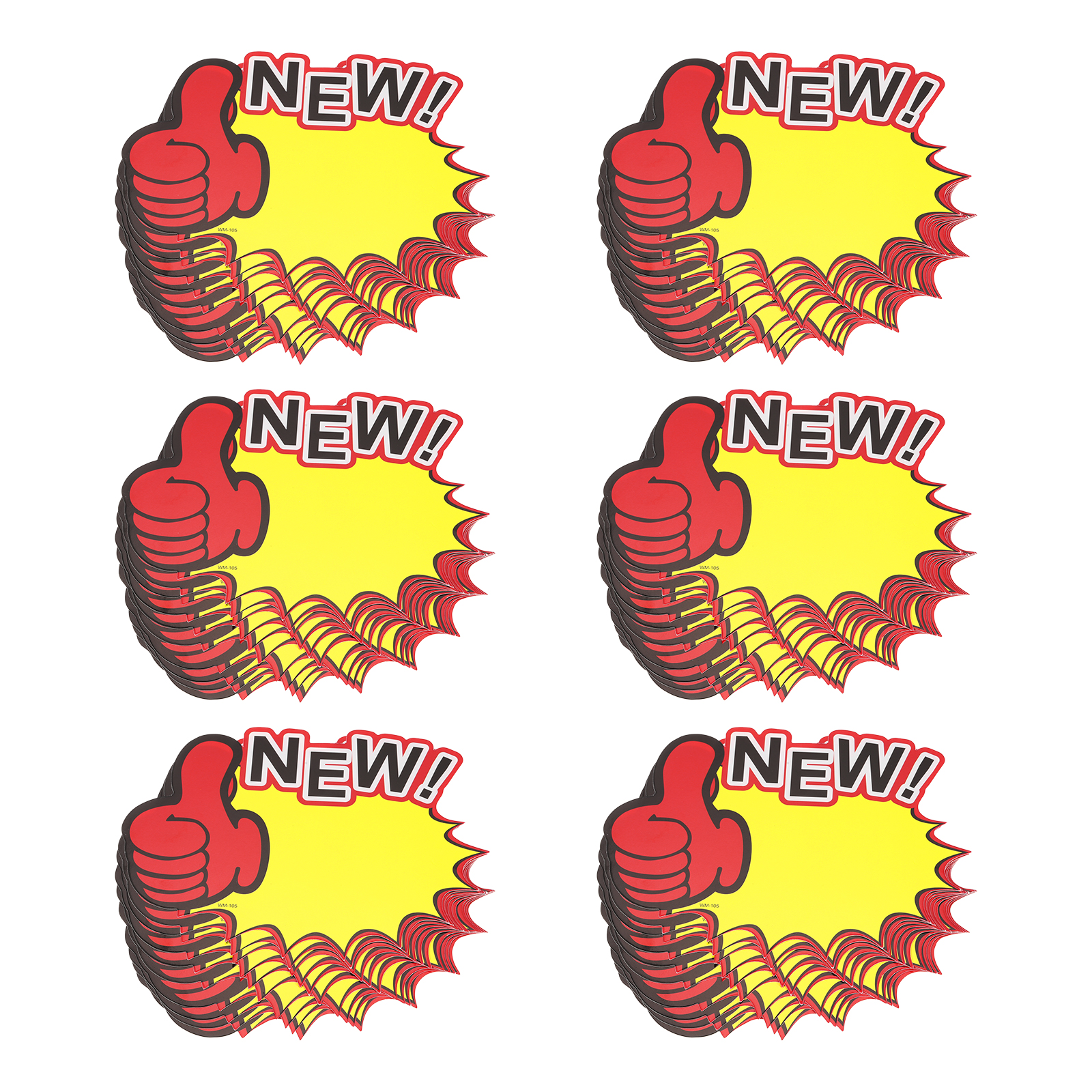 Star Burst NEW Thumb Signs Price Tags 7 x 5.5 Inch Red Border Yellow ...